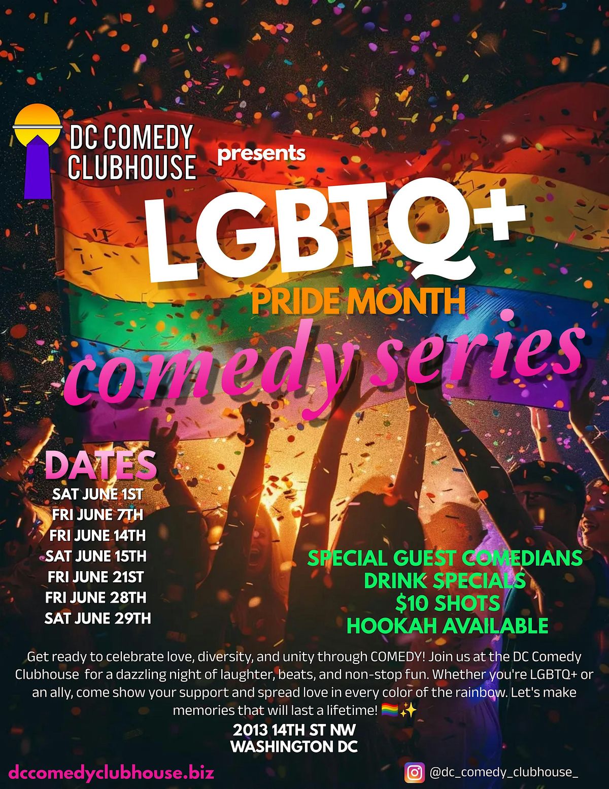 LGBTQ+ PRIDE MONTH COMEDY SERIES, DC Comedy Clubhouse, Washington, 1 ...