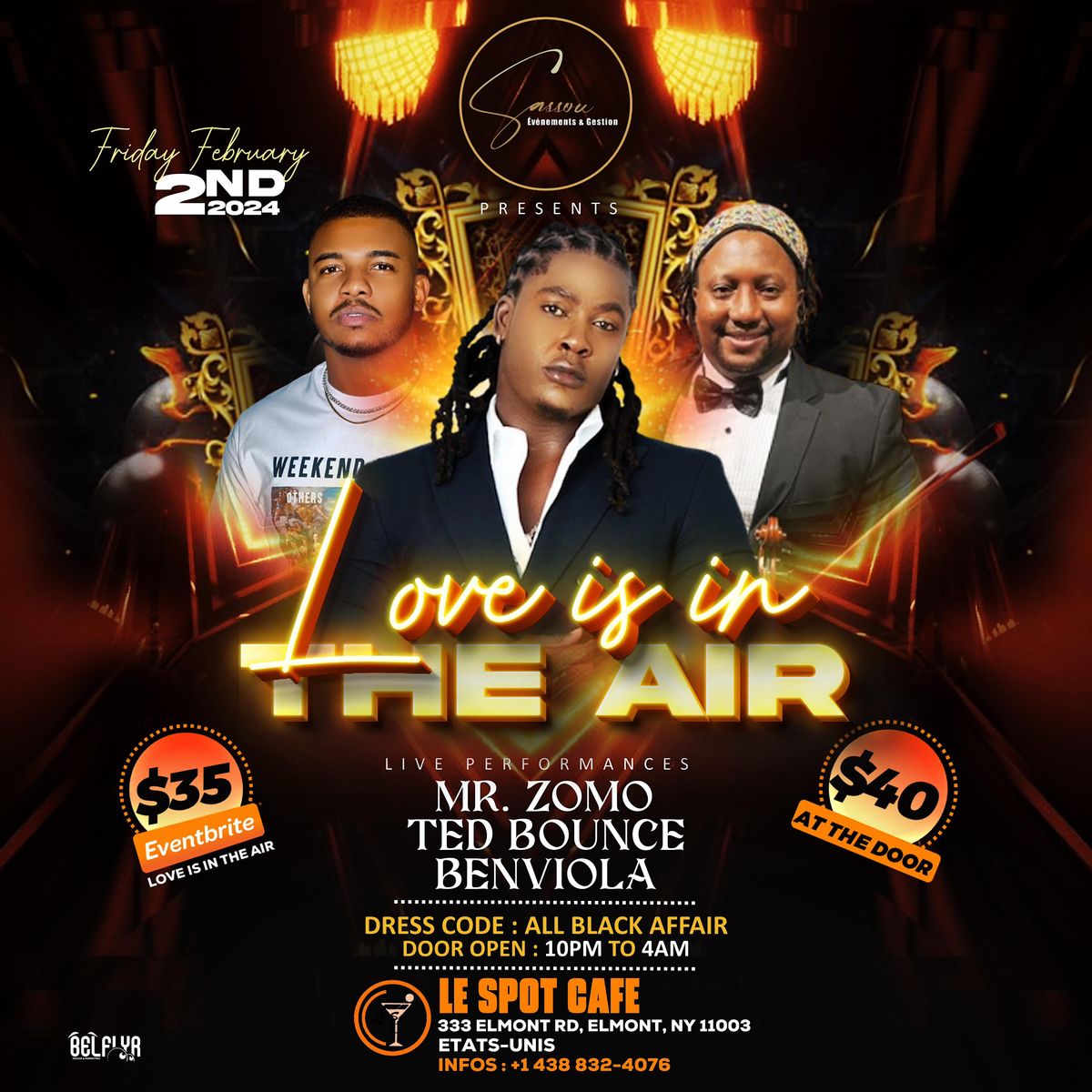 Love Is In The Air, Le Spot Cafe, Elmont, 2 February to 3 February ...