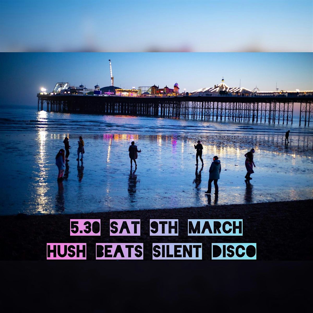 Daylight Disco Club- Low tide, sunset by the Palace Pier, Brighton ...