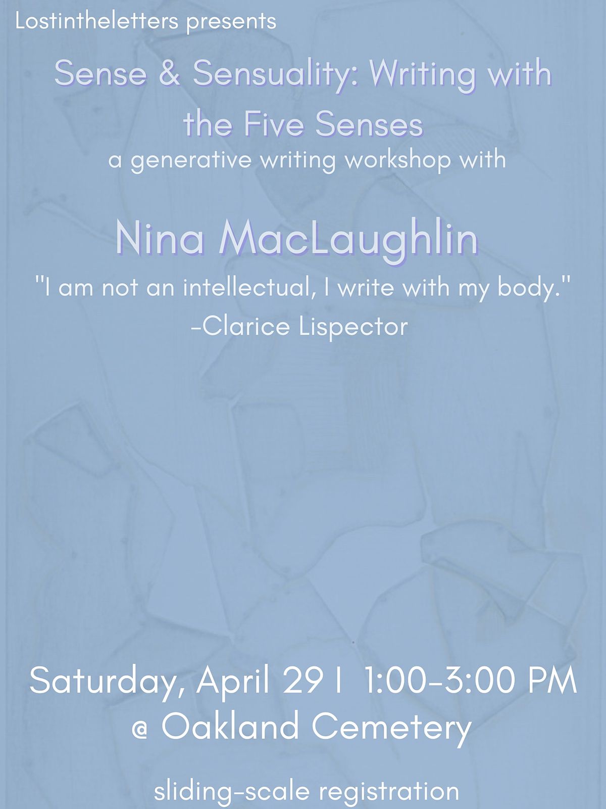 Sense & Sensuality: Writing with the Five Senses with Nina MacLaughlin ... Sense & Sensuality: Writing with the Five Senses with Nina MacLaughlin ...