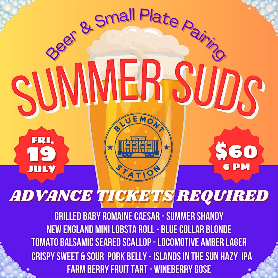 Summer Suds - Beer & Small Plate Pairing, Bluemont Station Brewery, 19 ...