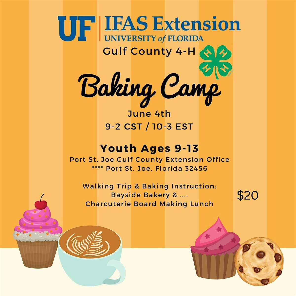 Gulf County 4-H Baking Camp, 502 Fourth St, Port St. Joe, 4 June 2024 ...