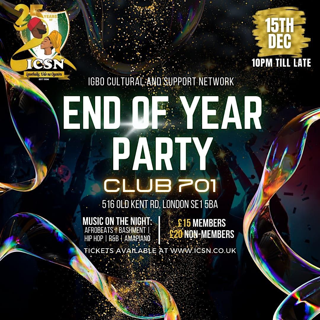 ICSN 25th YEAR - End Of Year Party, SE1 5BA, London, 15 December to 16 ...