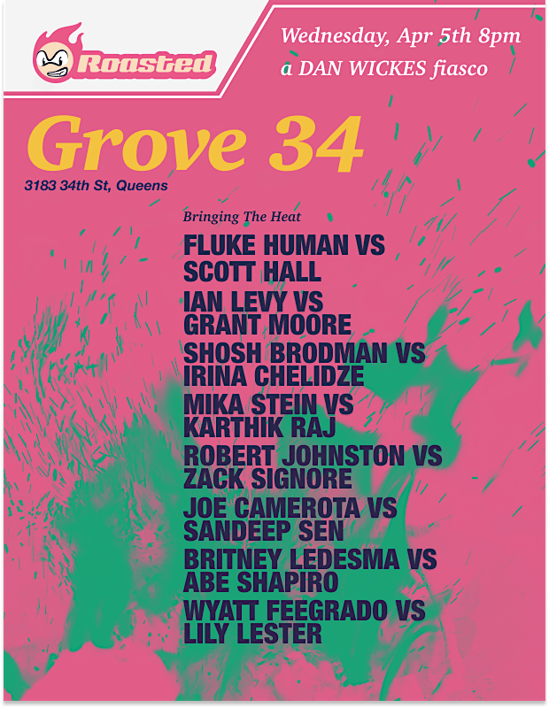 Roasted! at Grove 34, Grove 34, Queens, 13 September 2023 | AllEvents.in
