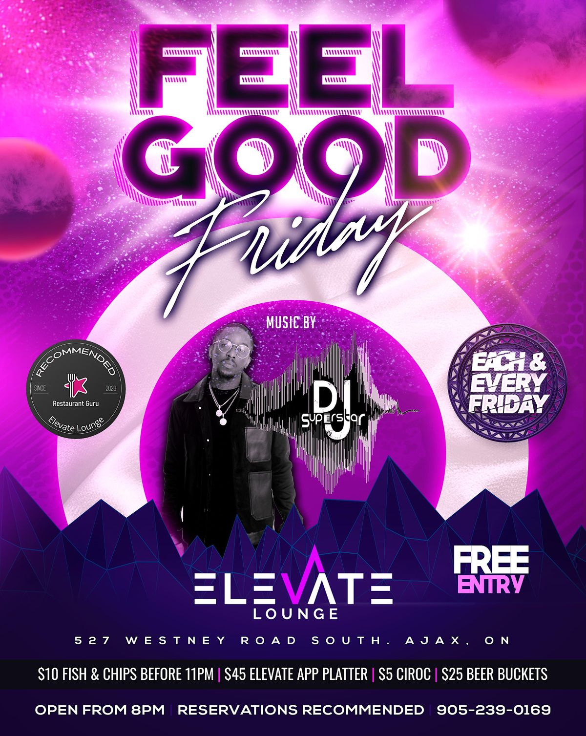 FEEL GOOD FRIDAY, Elevate Lounge, Ajax, September 22 to September 23 ...