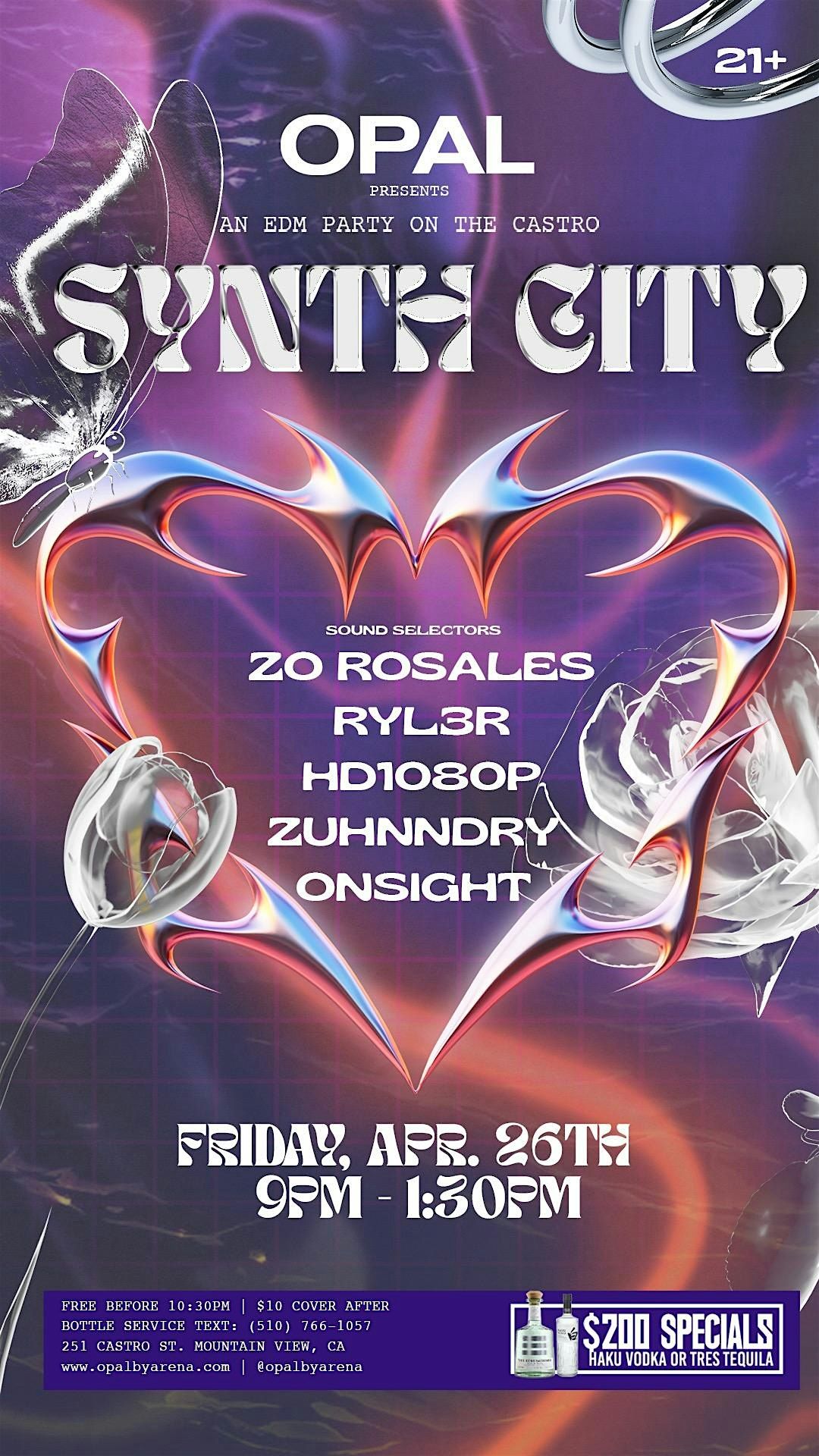 SYNTH CITY: EDM NIGHT at OPAL NIGHTCLUB | 21+, Opal Social Club ...