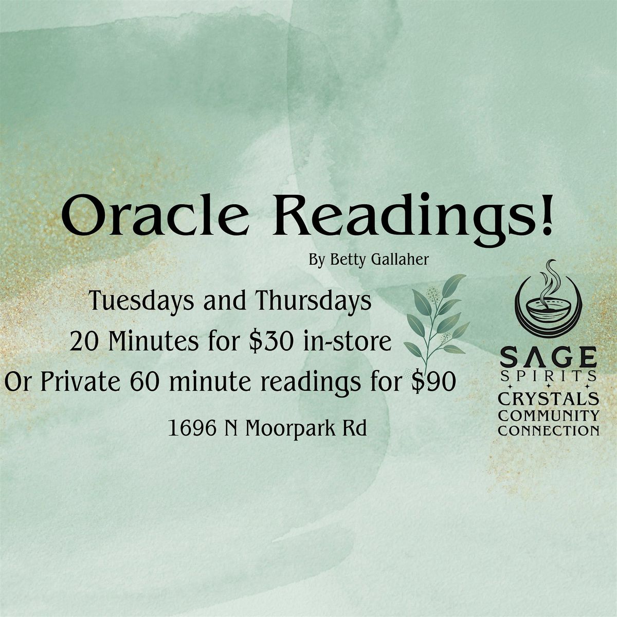 Oracle Readings with Betty Thursday 5-2, Sage Spirits, North Moorpark ...