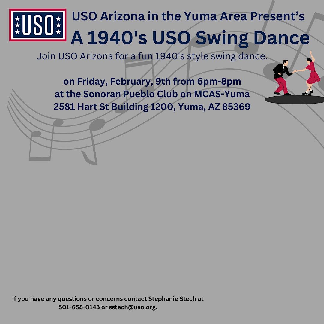 1940s USO Swing Dance, The Club, Yuma, 9 February 2024 | AllEvents