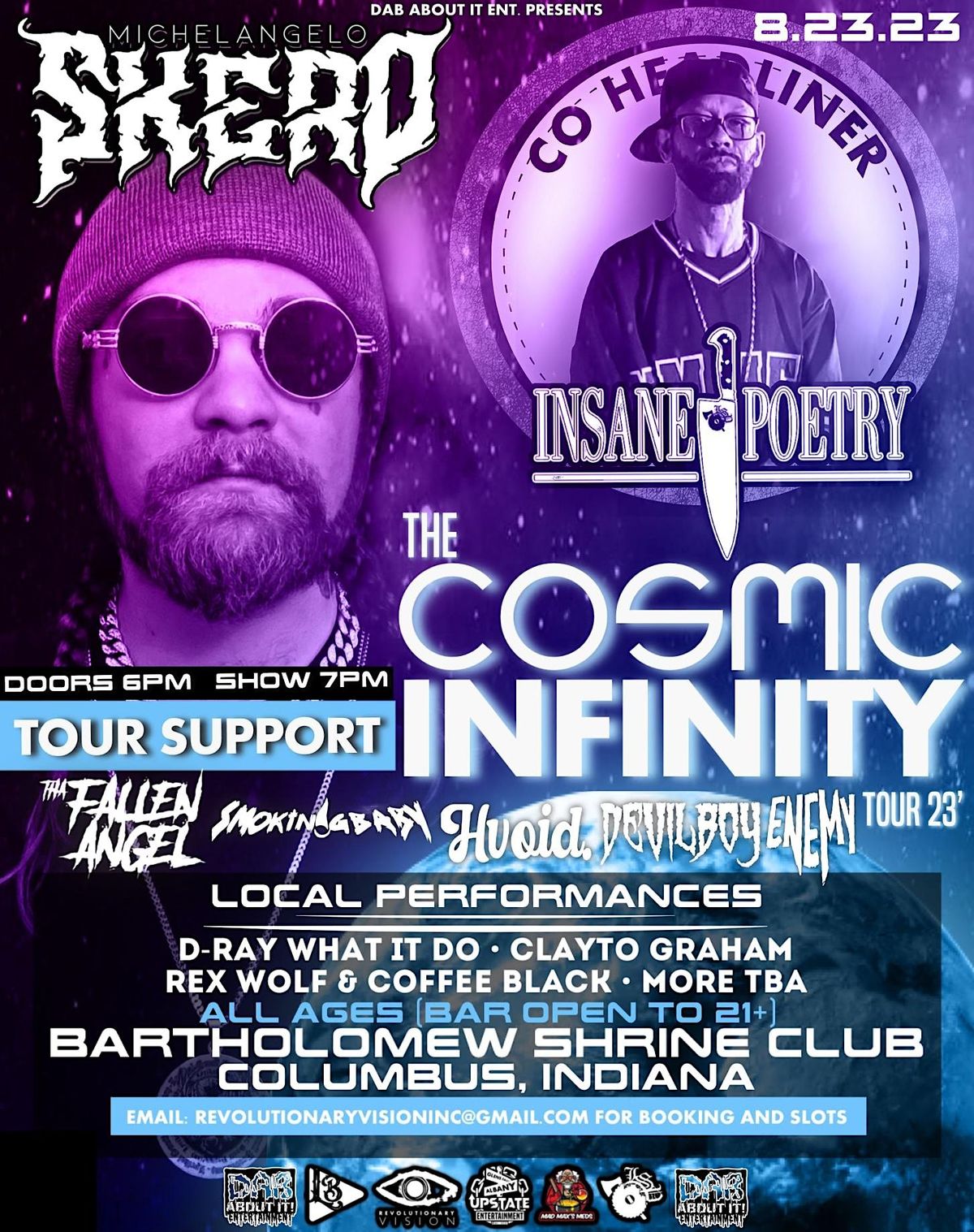 Insane Poetry & Michelangelo Skero, Bartholomew County Shrine Club ...