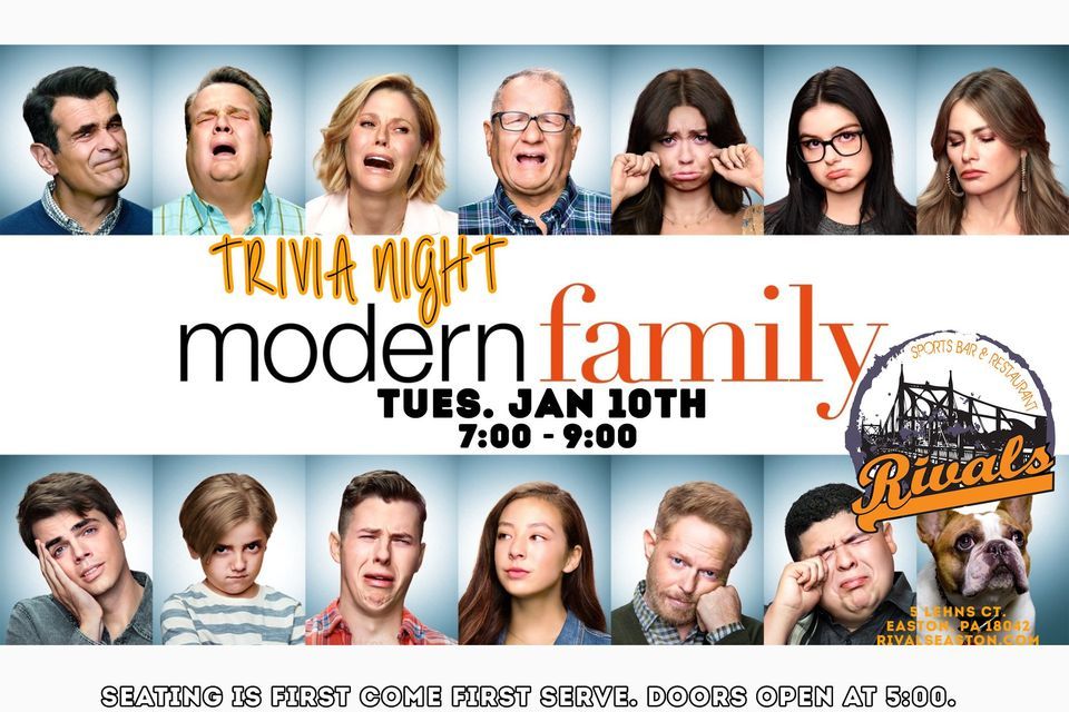 Trivia: Modern Family, Rivals Sports Bar & Restaurant, Easton, 10 ...