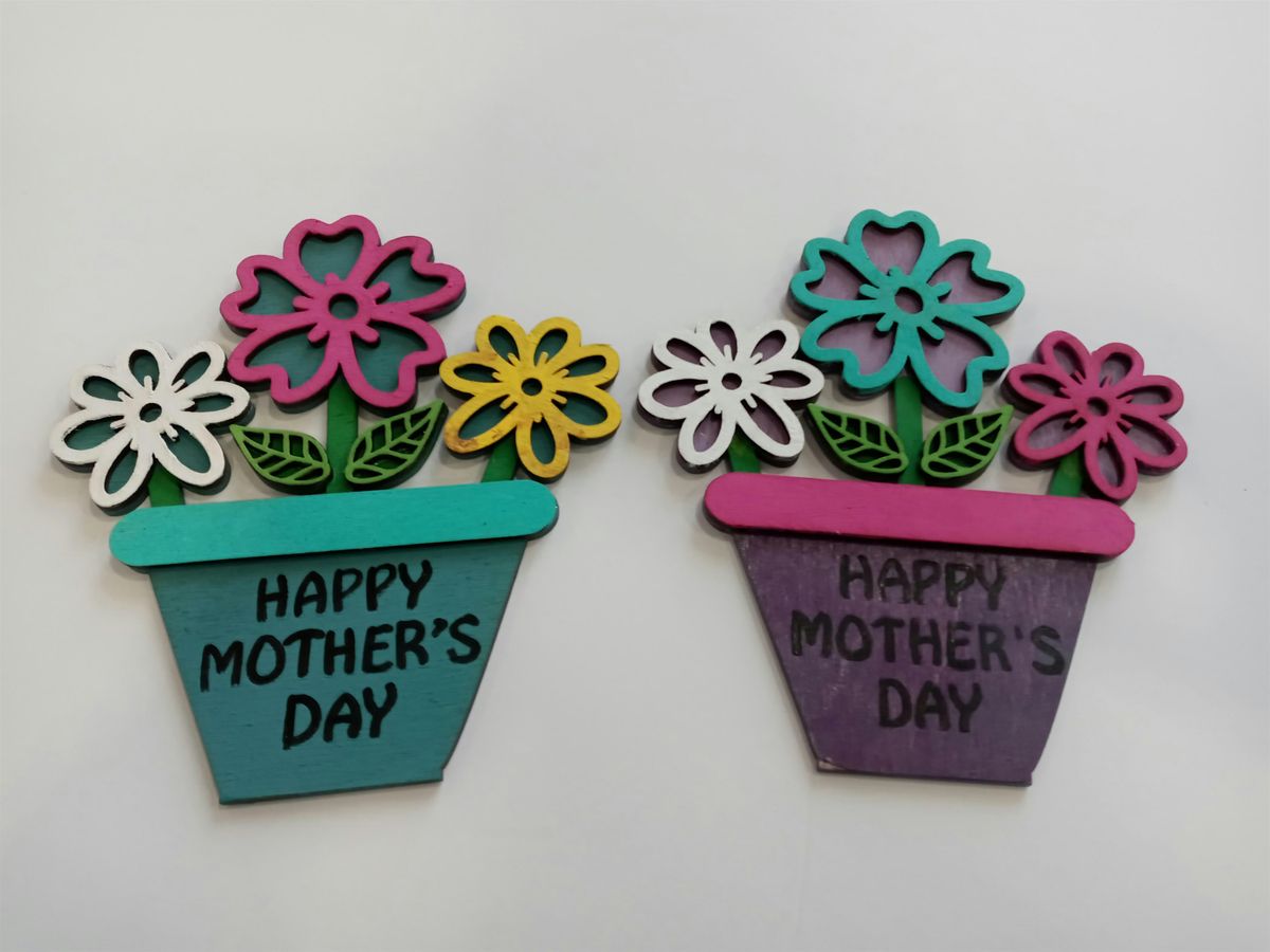 Mothers Day FLOWER POT Workshop, Fab Lab laser, painting, Moms Day ...