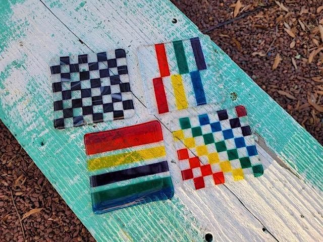 Fused Glass Coasters Set of 2, Happy Hour Glass Works, Suffolk, 19 ...