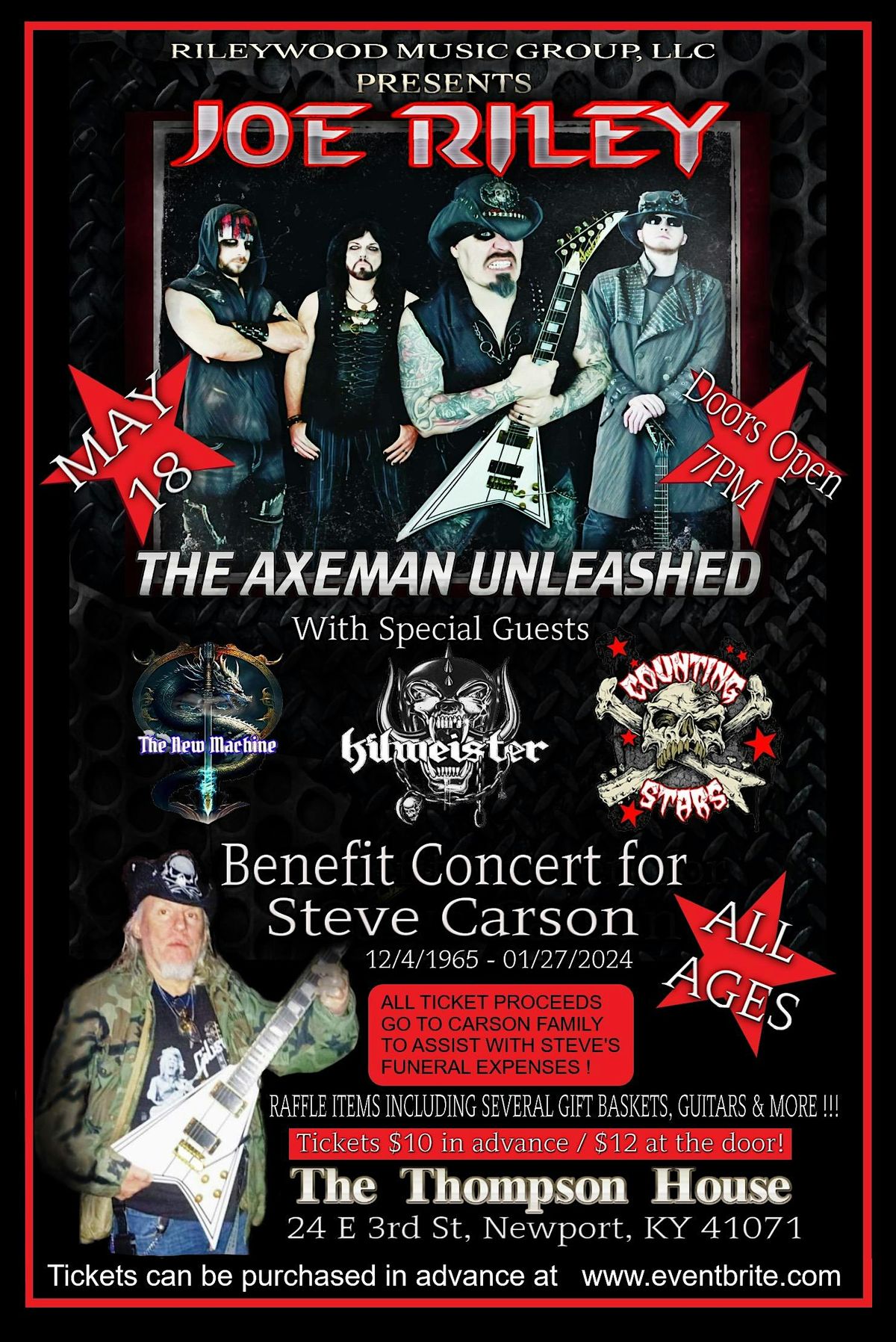 Joe Riley The Axeman Unleashed w/ Counting Stars, KILMEISTER, and more ...