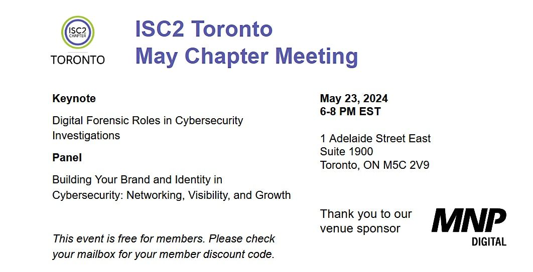 ISC2 Toronto May Chapter Event, MNP LLP - Accounting, Business ...