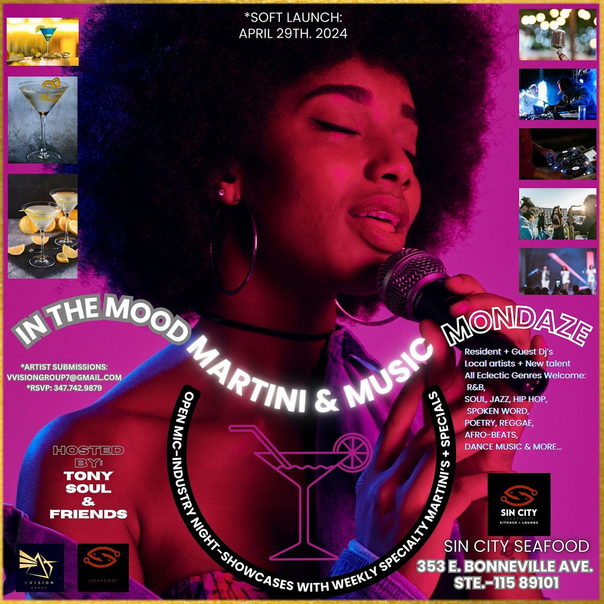 "IN THE MOOD" - MUSIC & MARTINI MONDAYS, Sin City Seafood Kitchen ...