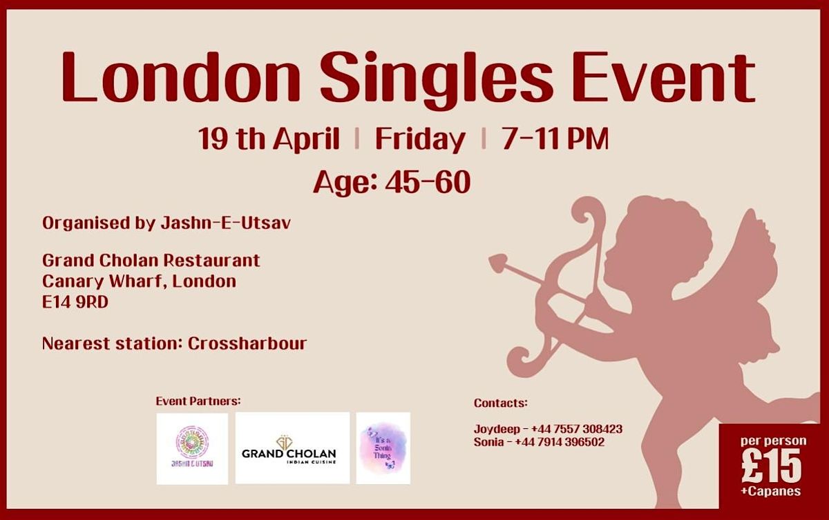 The London Singles Event, The Grand Cholan, Barking, 19 April 2024 ...
