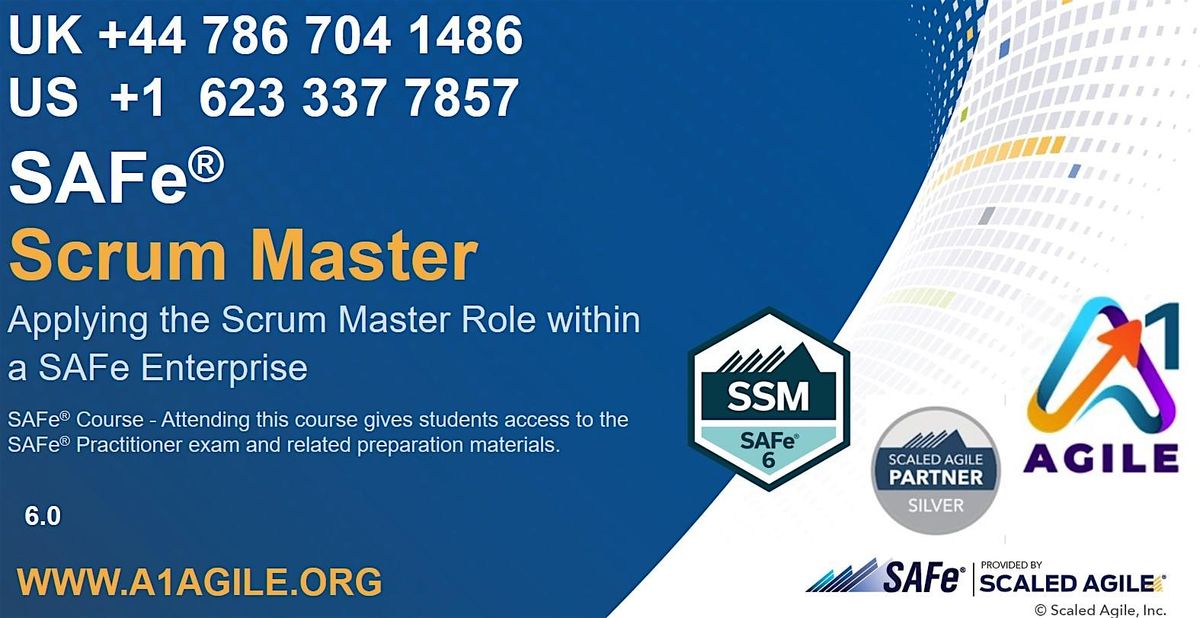 Scrum Master, SAFe 6 Certification, Remote Training, 16/17St, September ...