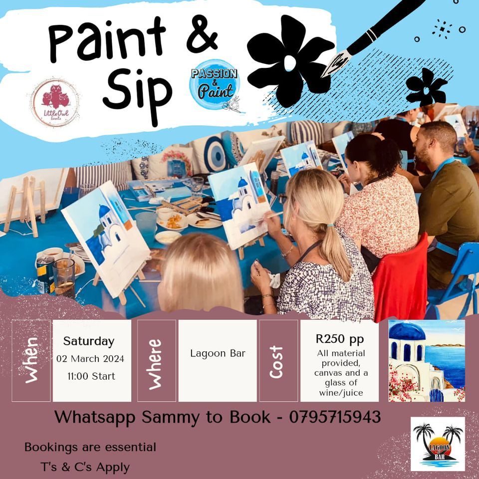 Paint and Sip - Dreaming of Santorini, Lagoon Bar, Amanzimtoti, 2 March ...