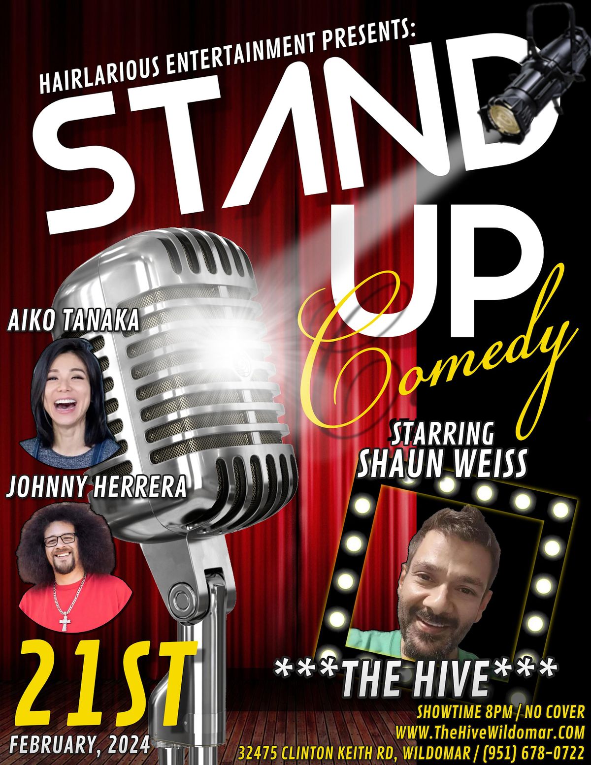 HAIRlarious Comedy Show W/ Aiko Tanaka & Shaun Weiss, The Hive Bar ...