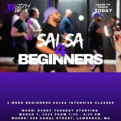 SALSA CLASSES FOR BEGINNERS (4 WEEKS), Utopia Dance Company, Lawrence, 7 May to 28 May ...