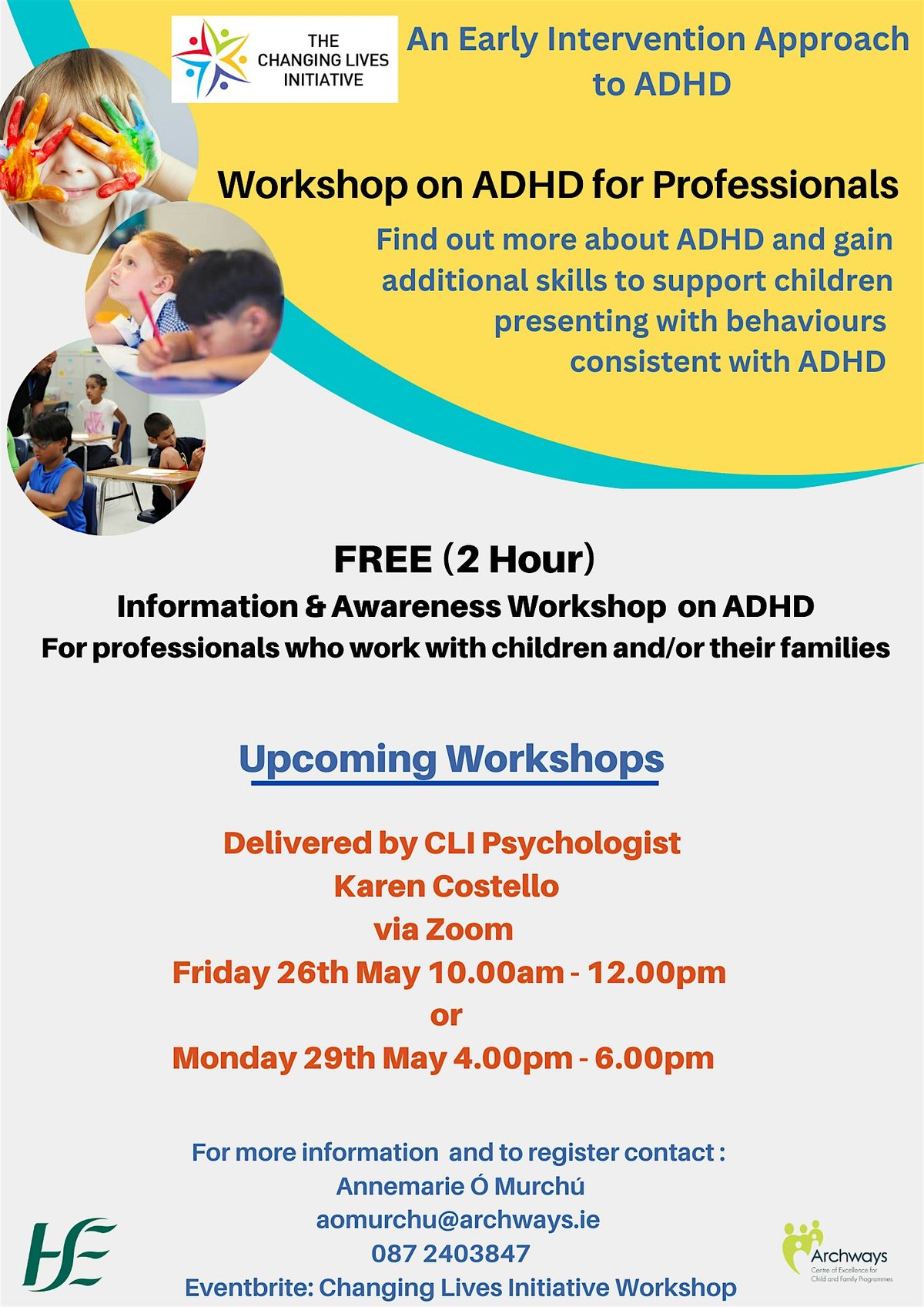 Changing Lives Initiative ADHD Workshop for Professionals (Ashbourne ...