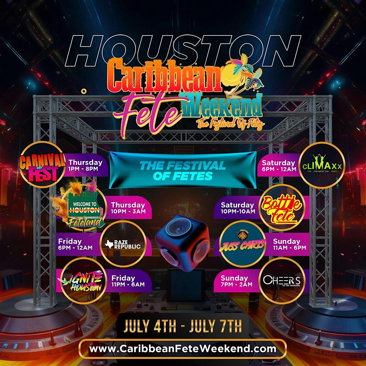 Caribbean Fete Weekend Houston July 4th to July 7th, Multiple Across ...