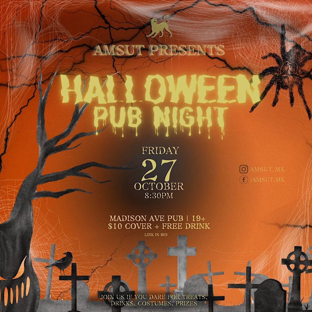 AMSUT Halloween Pub Night!!, Madison Avenue Pub, Toronto, 27 October ...