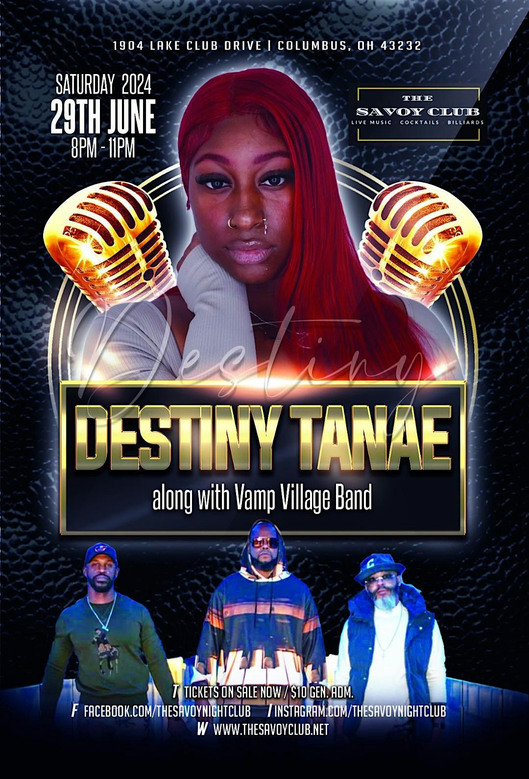 Destiny Tanae with Vamp Village, The Savoy Club, Columbus, 29 June 2024 ...