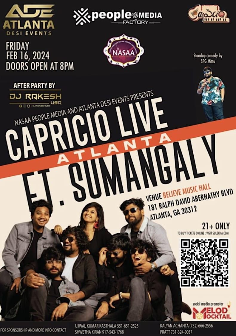 CAPRICIO LIVE BAND WITH SUMANGALY, Believe Music Hall, Atlanta, 16 ...