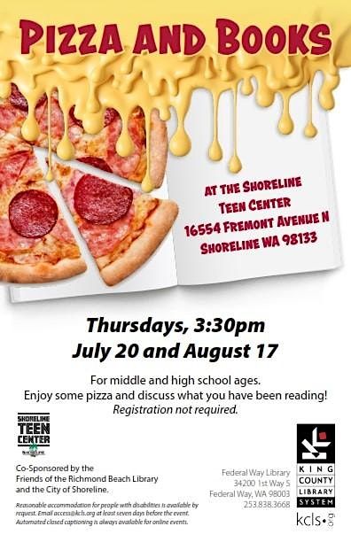 Pizza & Books with KCLS and the Teen Center, Richmond Highlands ...