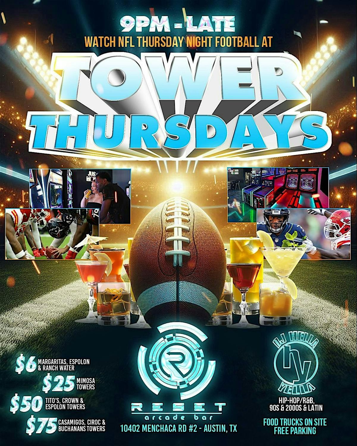 Tower Thursday at Reset Arcade Bar | No Cover, Reset Arcade Bar, Austin ...