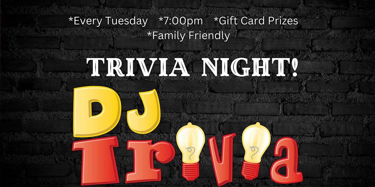 DJ Trivia- Tuesday Trivia Night at Jeffersons, Jefferson's, Hiram, 20 February to 11 February ...