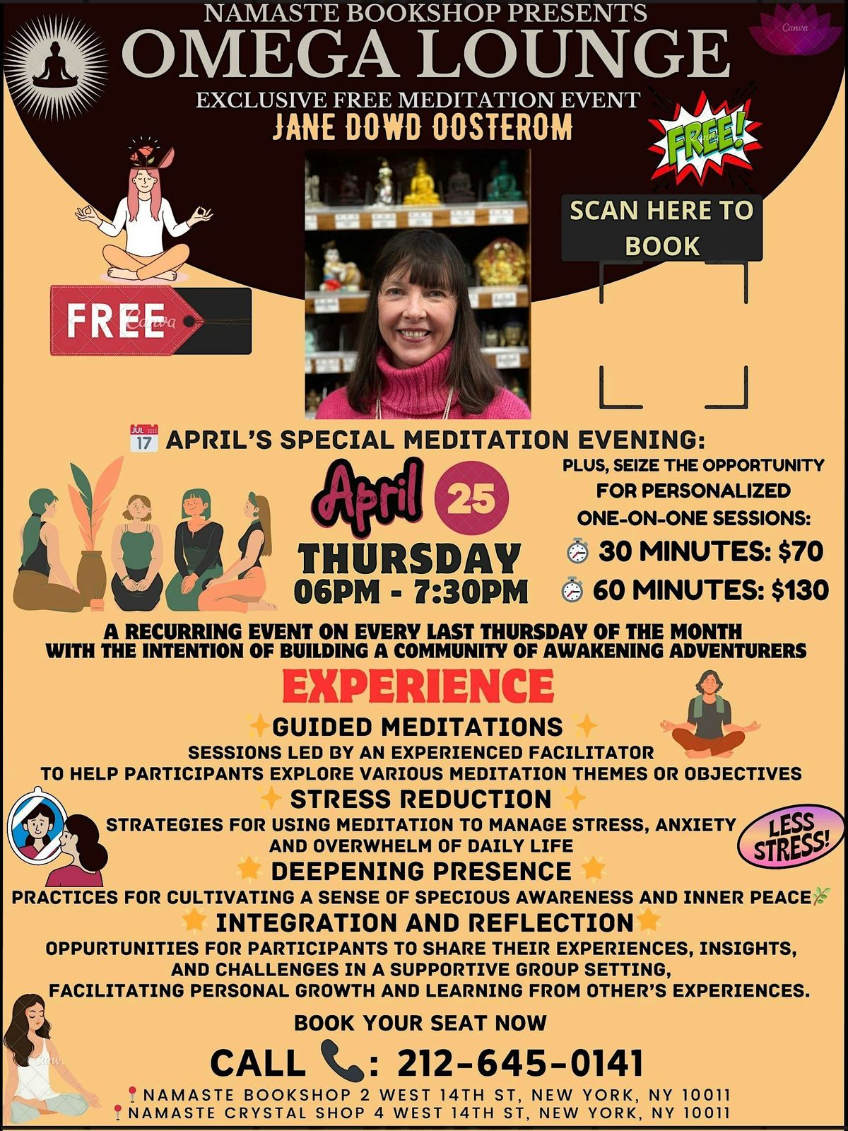 OMEGA LOUNGE, Namaste Healing Center, New York, 25 April 2024 | AllEvents