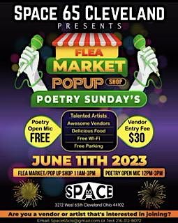Flea Market Popup shop & Poetry Sundays, Space 65 Cleveland, 11 June ...