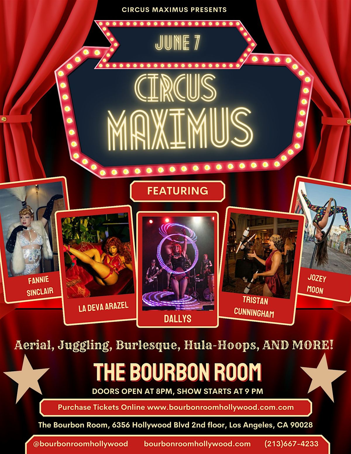 Circus Maximus, The Bourbon Room, Los Angeles, 7 June 2024 | AllEvents.in