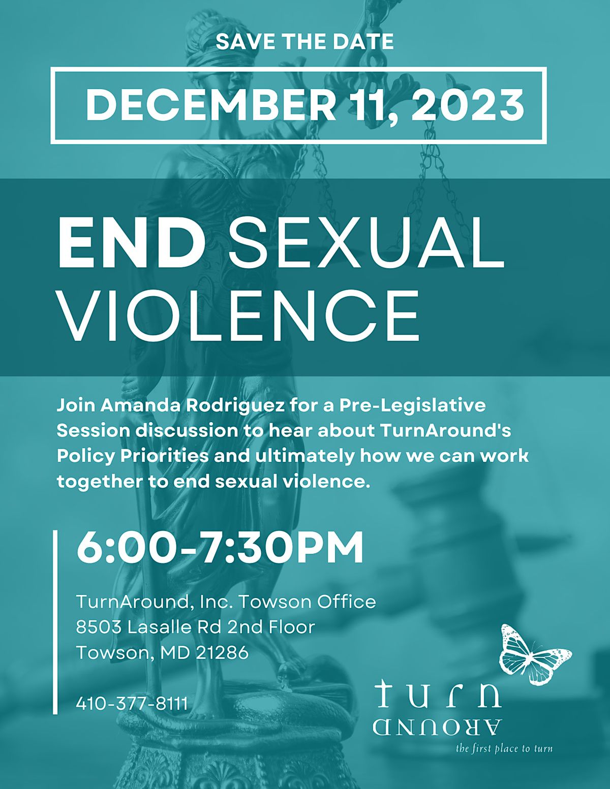 End Sexual Violence, Turnaround, Inc. Towson Office, 11 December 2023 ...
