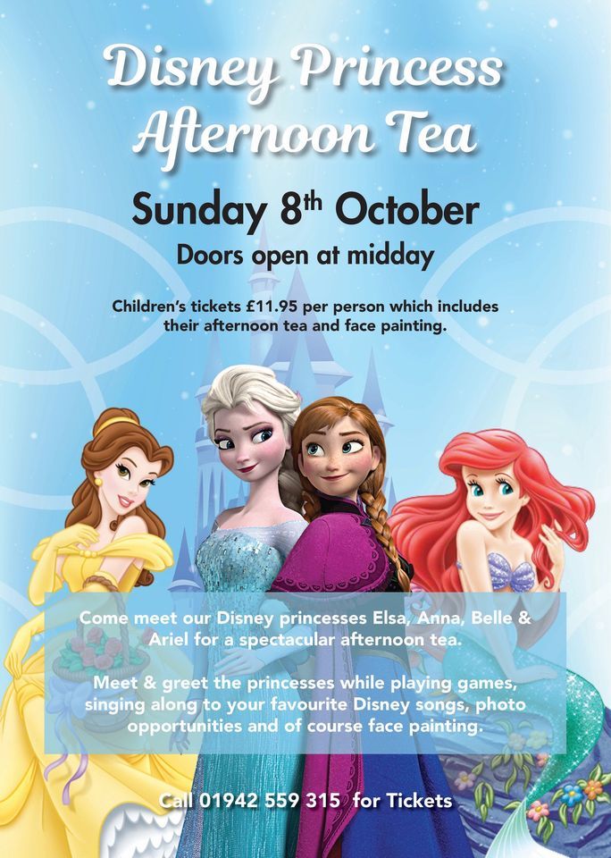 Disney Princess Afternoon Tea, Hedera Wigan, 8 October 2023 | AllEvents.in