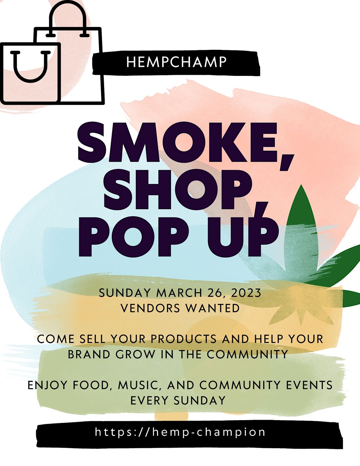 Smoke, Shop & Pop Up VENDORS WANTED, Hemp Champ, Herndon, 10 December ...