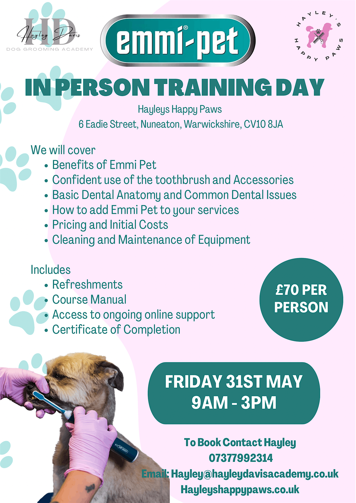 Emmipet In Person Training Day, Hayley’s Happy Paws Grooming & Training ...