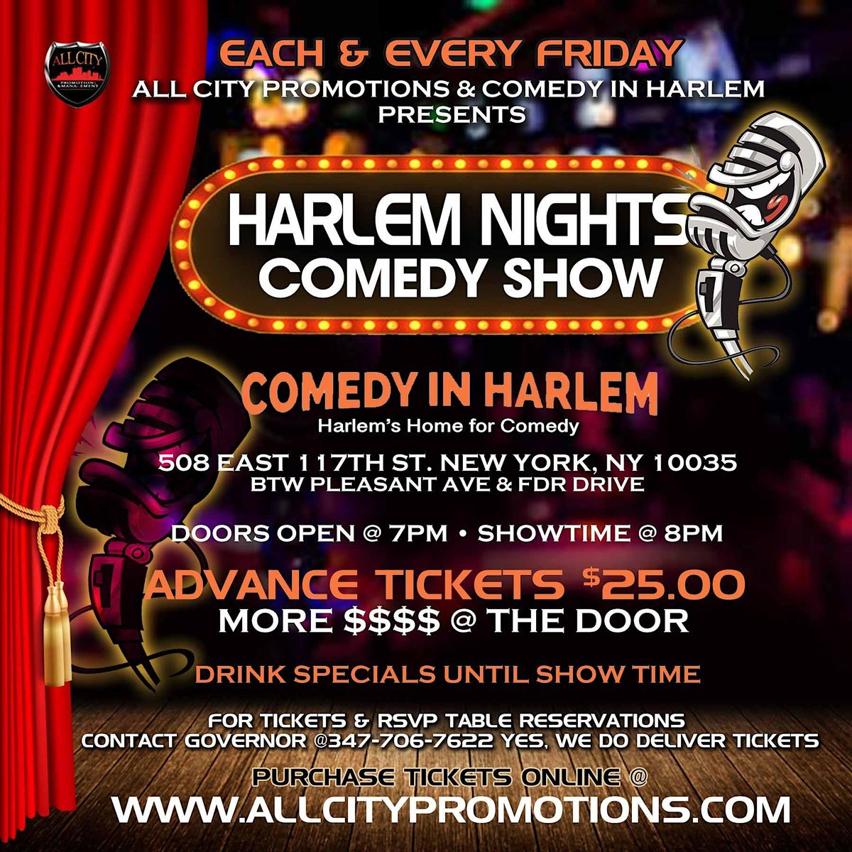 HARLEM NIGHTS Comedy Show FRIDAY NOVEMBER 10th @ Comedy In Harlem ...