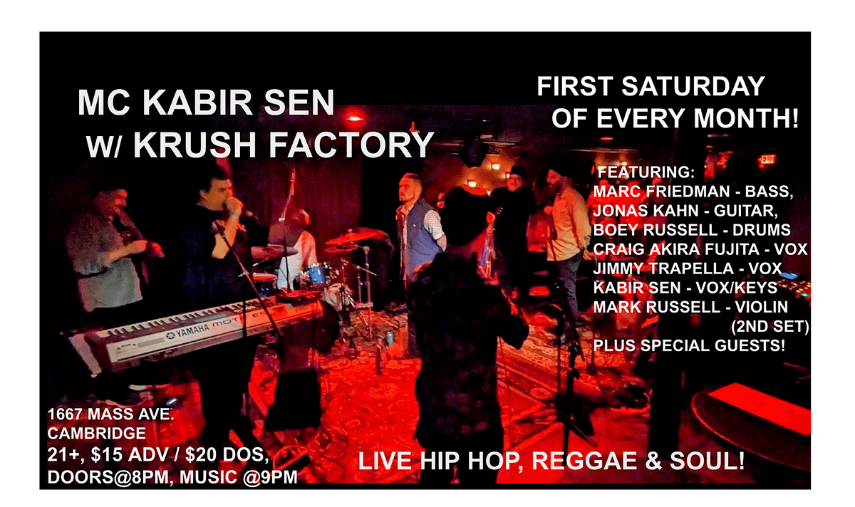 MC Kabir with Krush Faktory, Lizard Lounge, Cambridge, 1 April to 2 ...