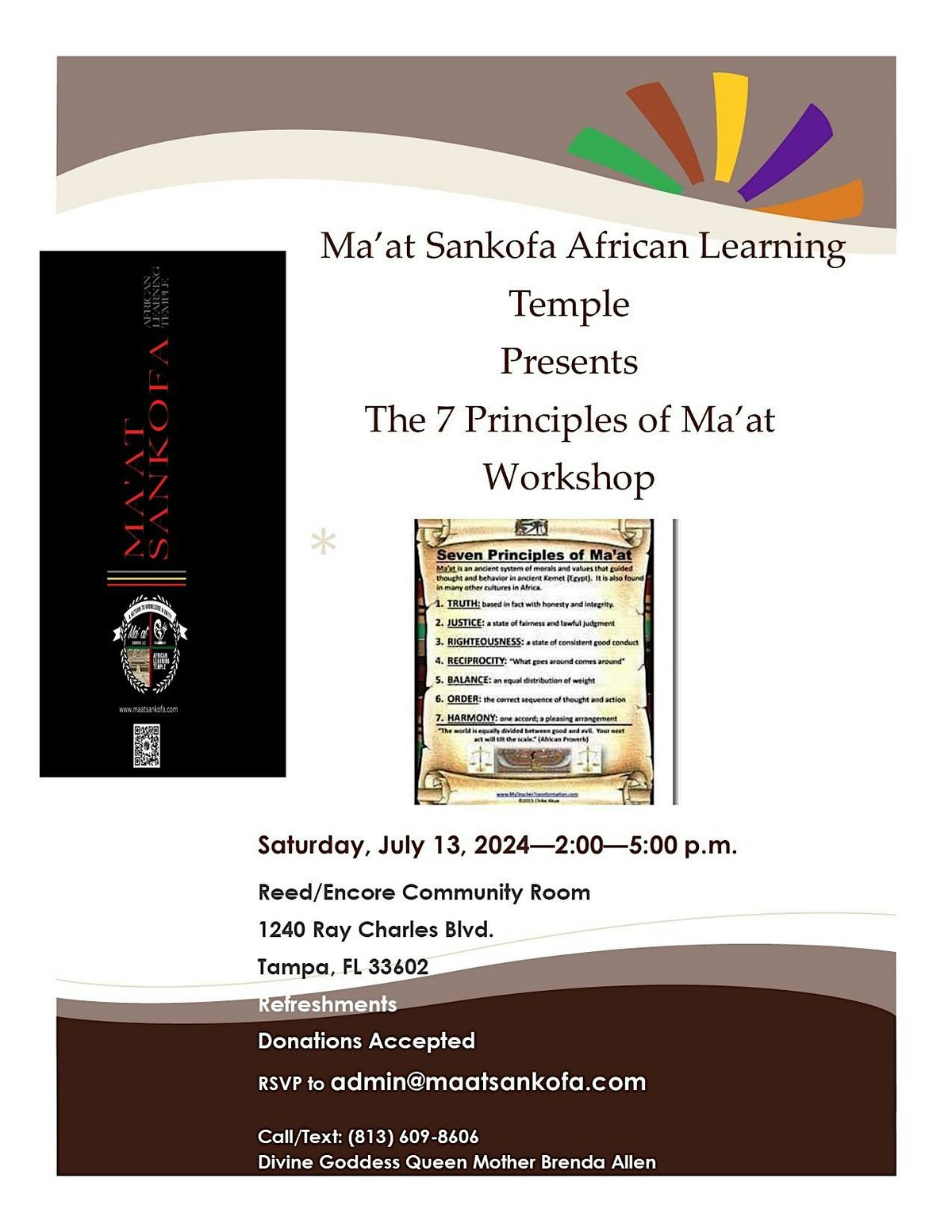 MSALT 7 Principles of Maat Workshop, The Reed at ENCORE!, Tampa, 13 ...