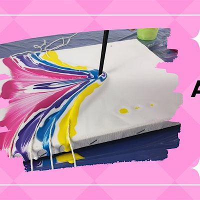 String Pull Acrylic Painting, Sunkist Branch Library, Anaheim, 18 June ...