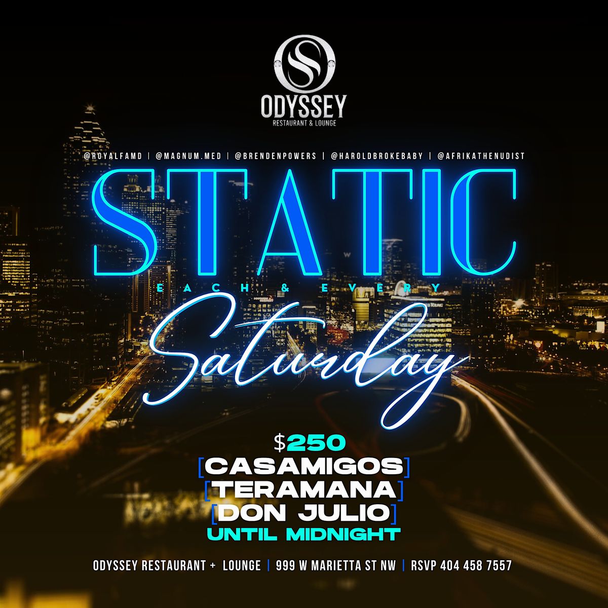 STATIC SATURDAYS @ ODYSSEY LOUNGE, Odyssey Lounge, Atlanta, 18 November ...