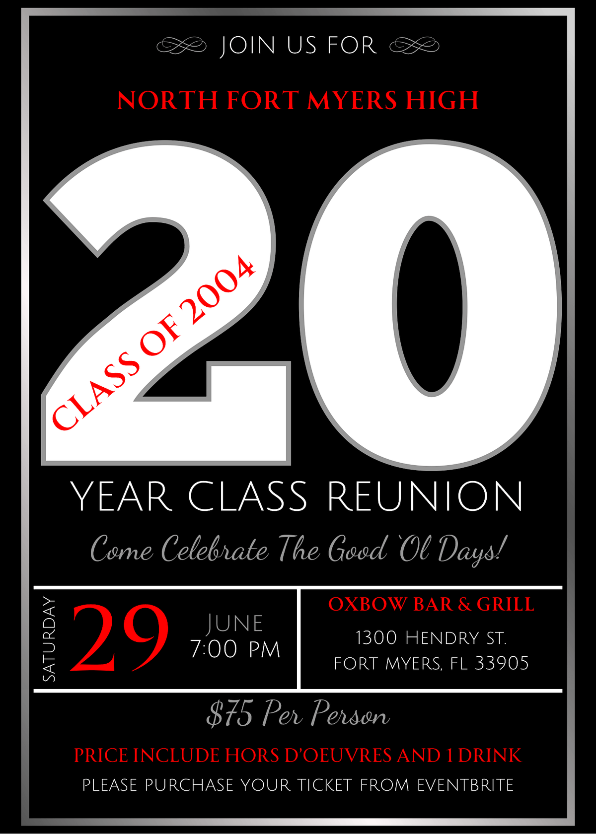 NFMHS Class of 2004 Reunion, Oxbow Bar & Grill, Fort Myers, 29 June ...