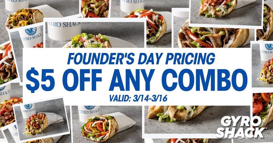 Dont Miss Founders Day Pricing at Gyro Shack in Tucson, AZ!, 5775 E ...
