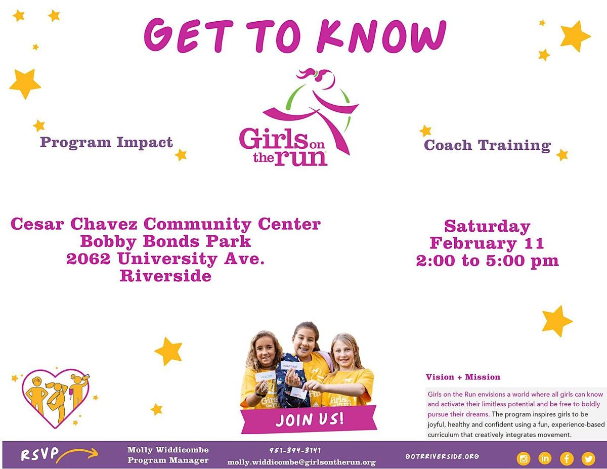Get to Know Girls on the Run Spring Season Kick-off, Cesar E. Chavez ...