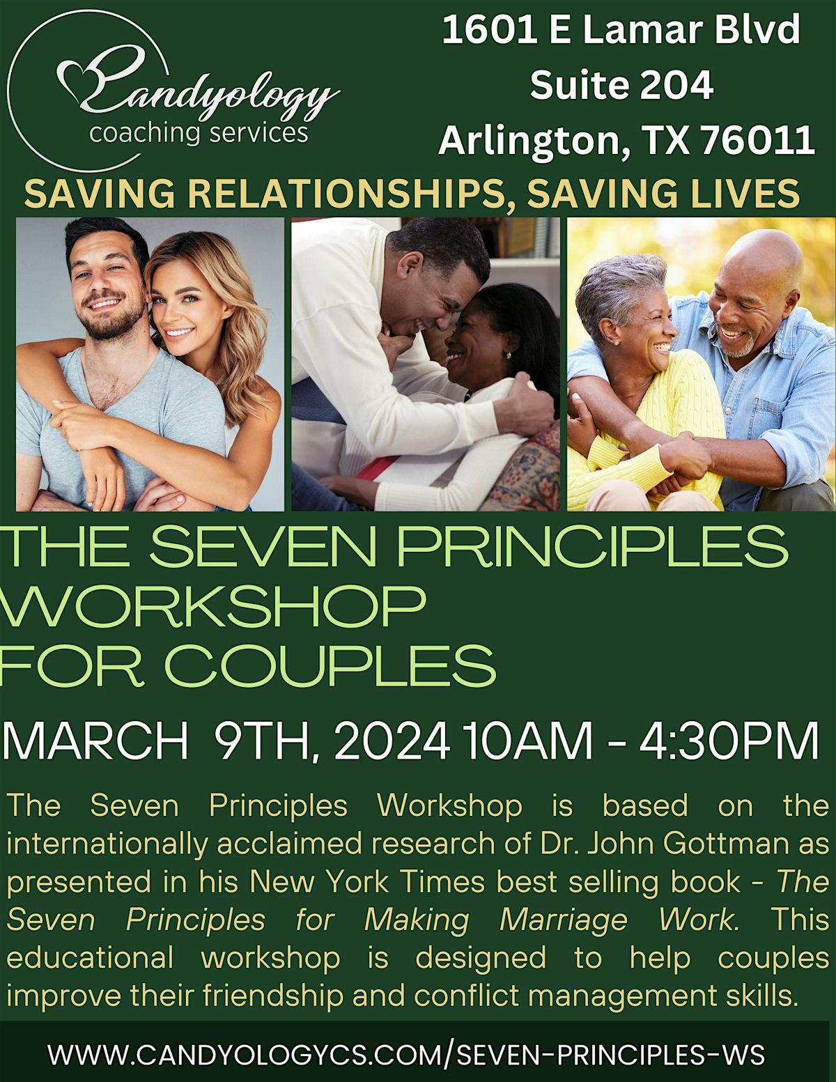 7 Principles for Making Marriage Work Workshop, 1601 E Lamar Blvd suite ...