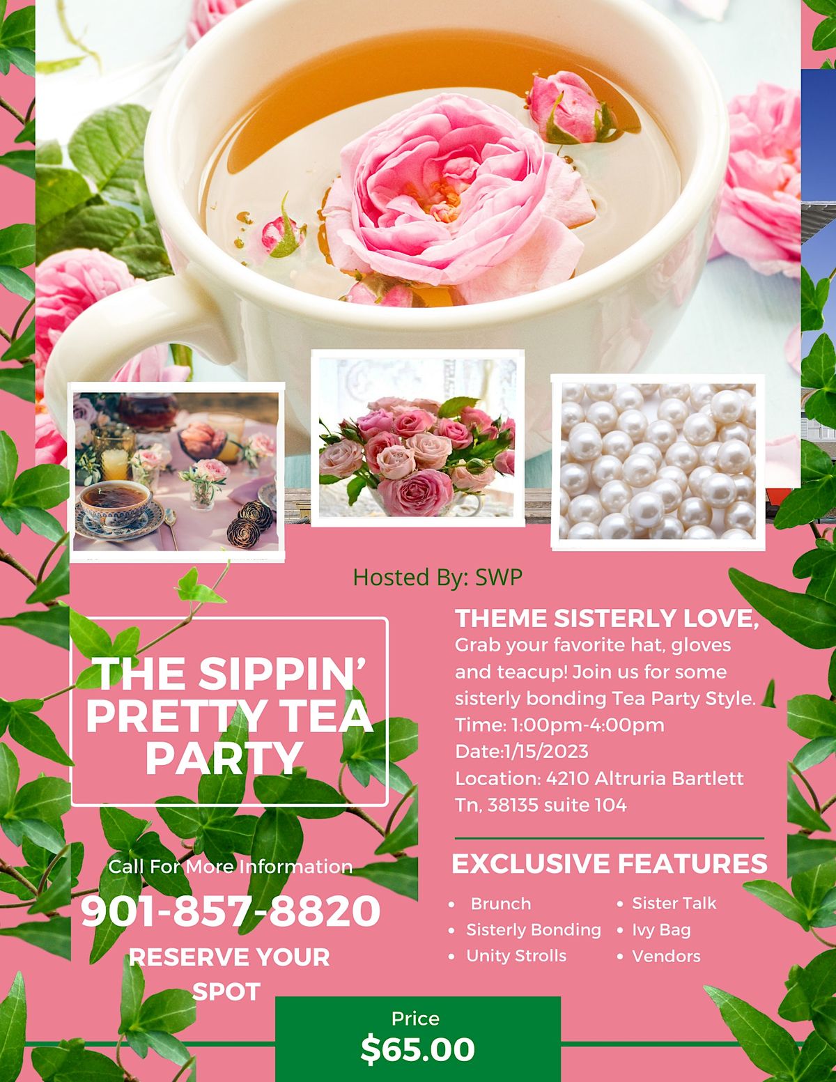The Sipping Pretty Tea Party, 4210 Altruria Rd, Bartlett, 15 January ...