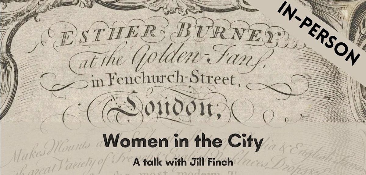 Women in the City: A talk with City guide Jill Finch, Shoe Lane Library ...